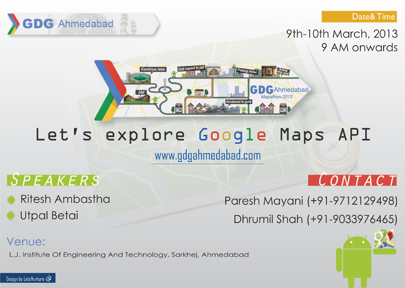 Google Developers Group Ahmedabad to organize Mapathon 2013 | DeshGujarat